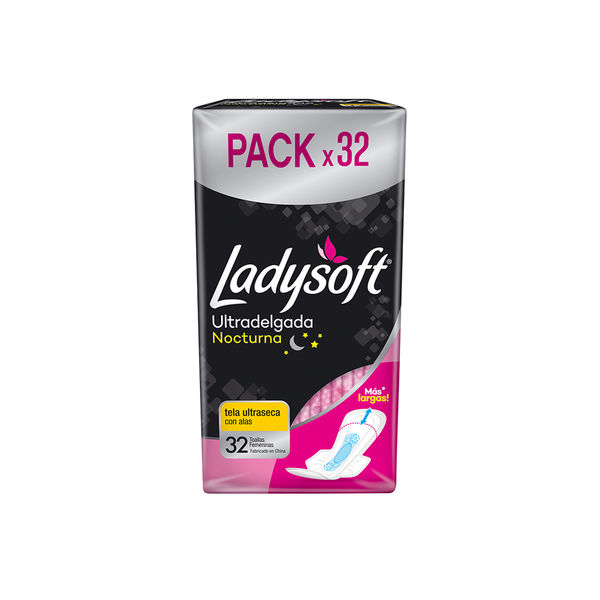 Toallas higiénicas Ladysoft nocturna Ultradelgada tela suave 8un. | Preunic
