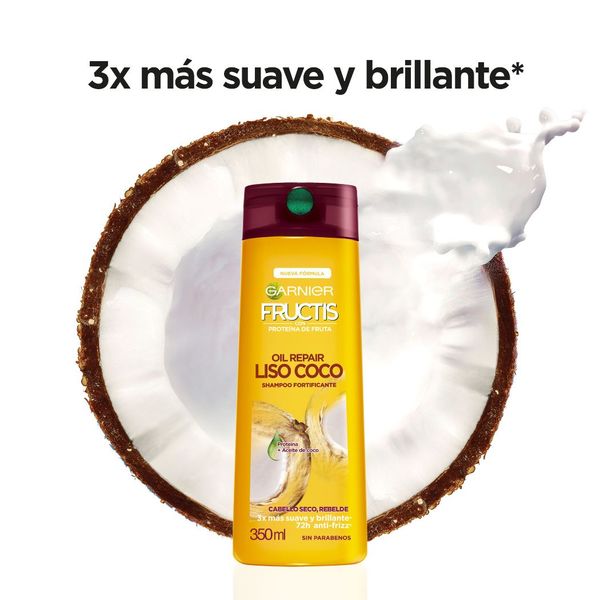Shampoo Pelo Liso Coco Fortificante Fructis Garnier | Preunic
