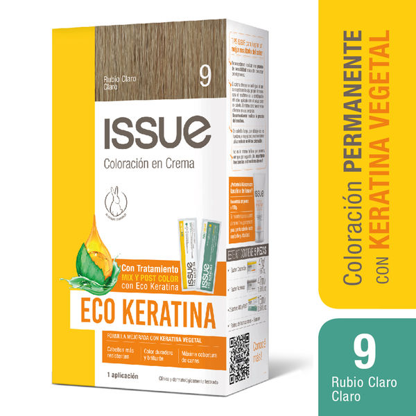 Tintura Issue Kit Eco Keratina N°9 Rubio Claro Claro