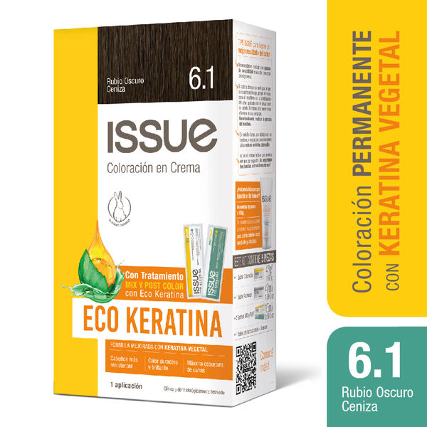 Tintura Issue Kit Eco Keratina N°6.1 Rubio Oscuro Ceniza