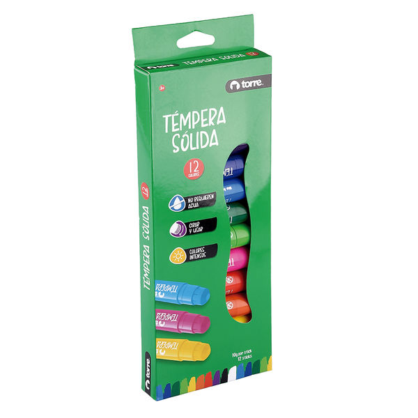 Tempera Solida 12 Colores Torre